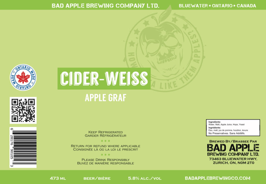 Cider-Weiss Apple Graf – Bad Apple Brewing Company Ltd.
