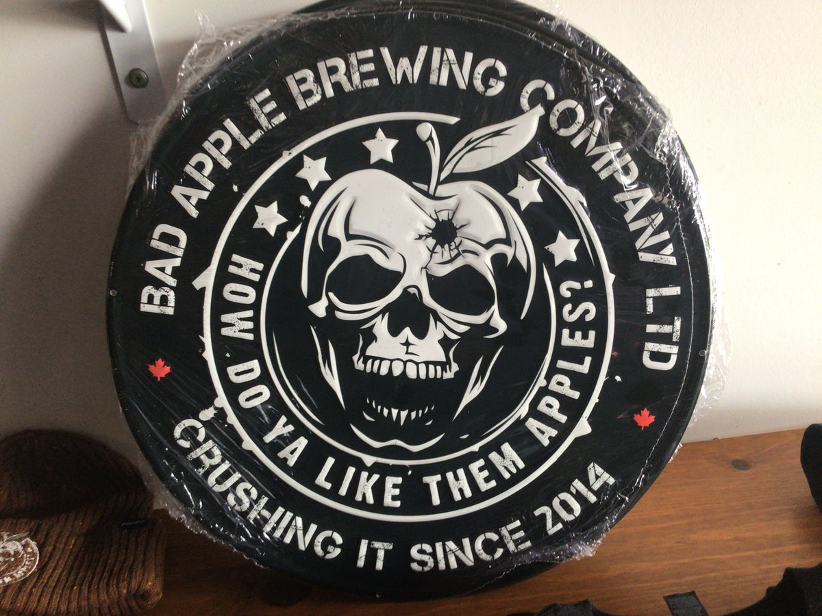 Stamped Metal Sign – Bad Apple Brewing Company Ltd.